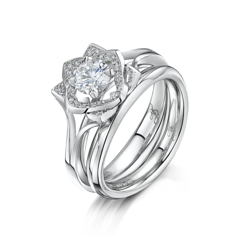 Platinum and Diamond Secret Garden Engagement Ring – Alexander Davis
